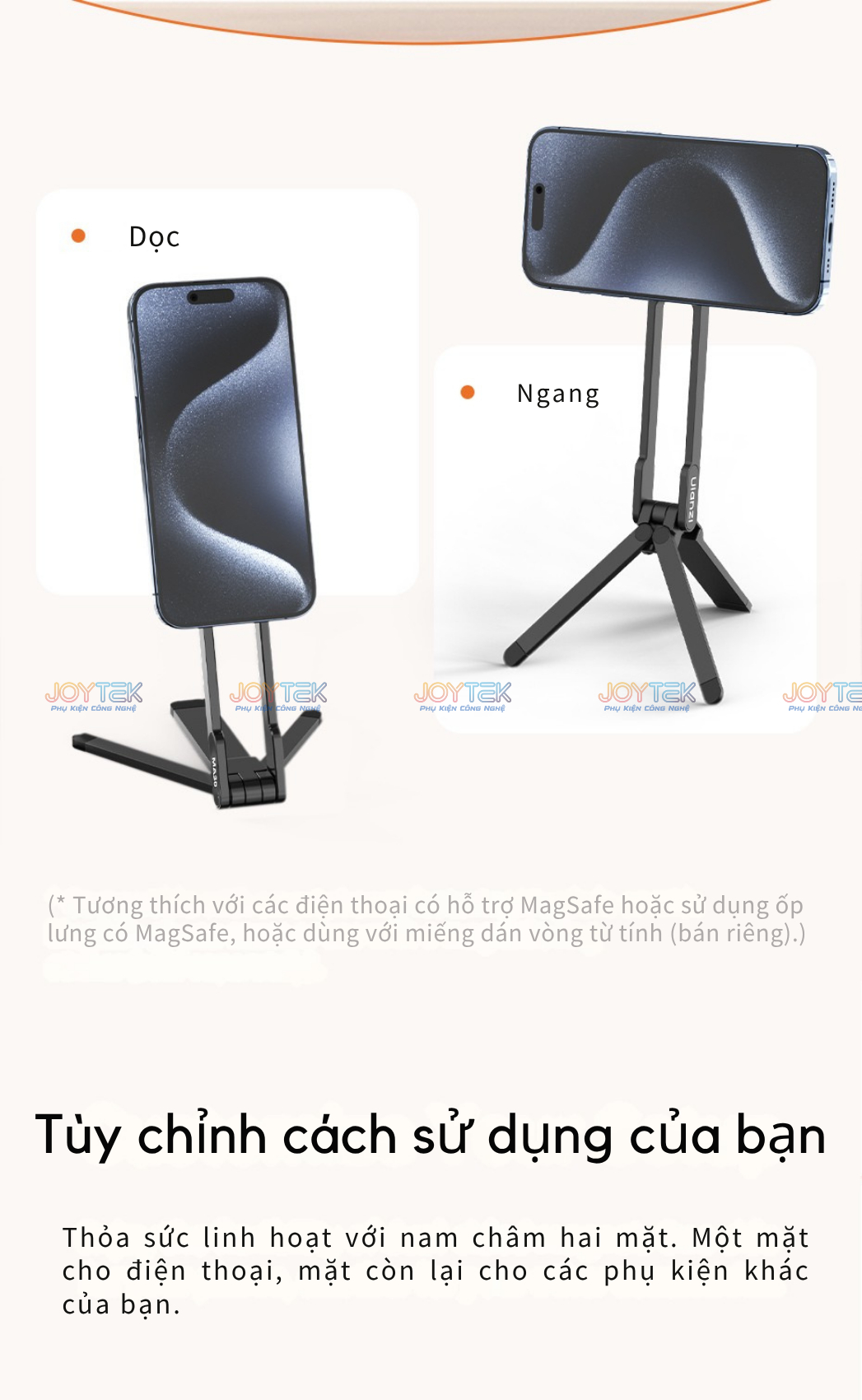 XO 2025 Mobile triangular 360 degree rotating tabletop magnetic selfie ...
