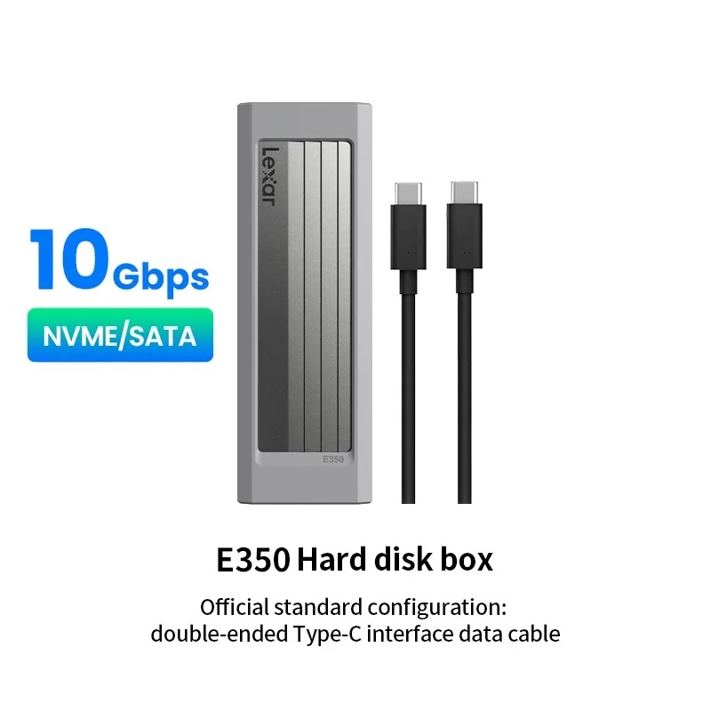 Lexar E350 M.2 Nvme SSD Box/ Sata SSD Enclosure supports USB 3.2 Gen 2 ...