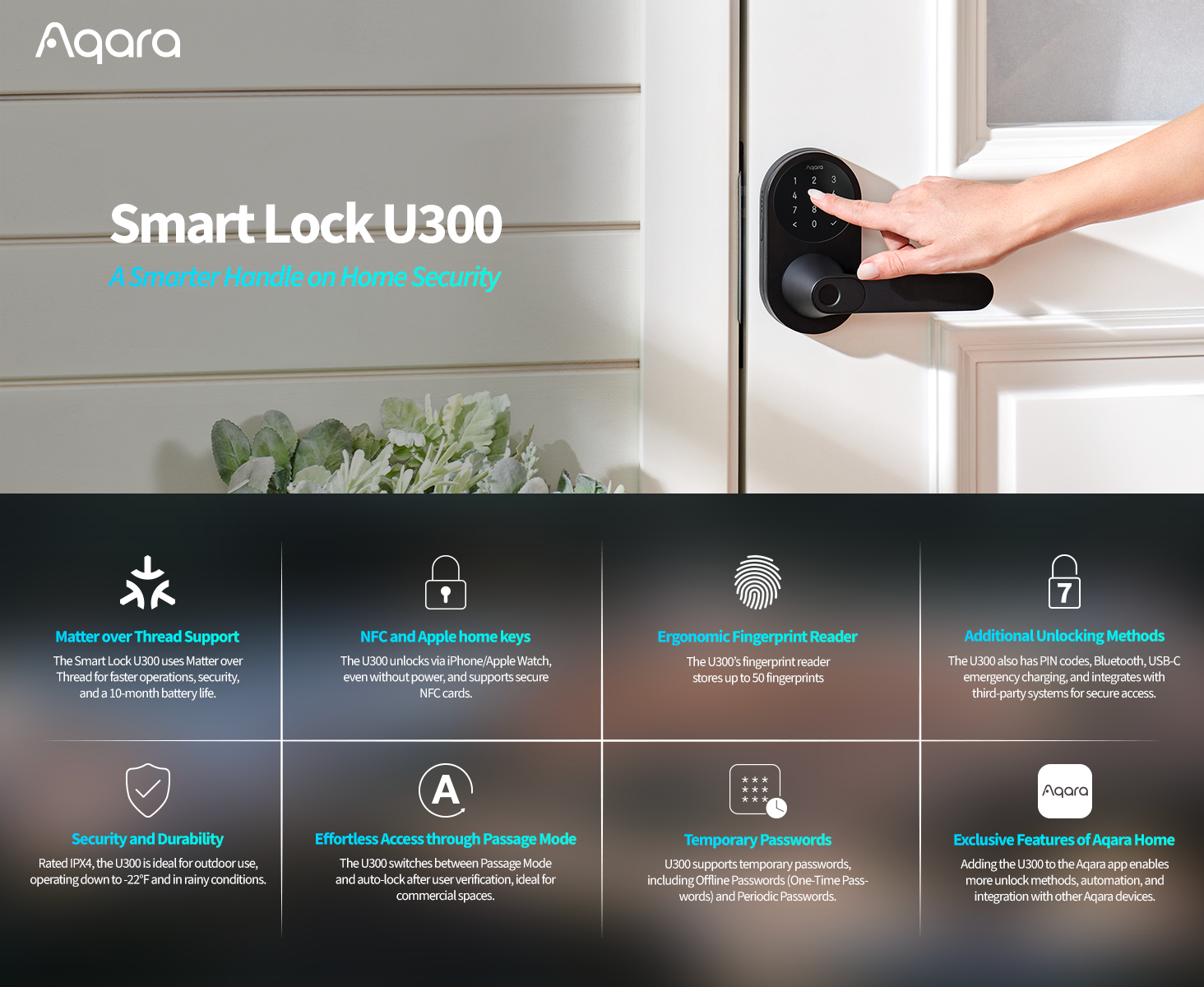 Aqara U300 fingerprint lock International version - Compact room door ...