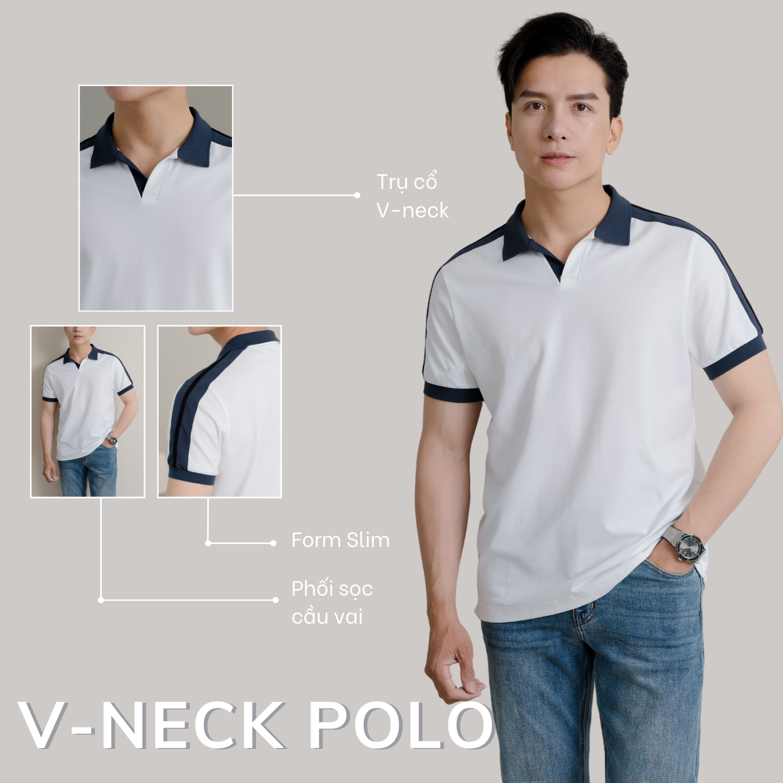 [FREE SINGLE BOX FROM 2 PRODUCTS] V-NECK LEEVUS men's Polo shirt with ...