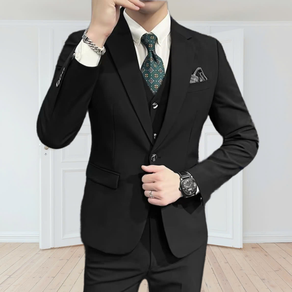 [vest With Ghile] Elegant and luxurious men's suit with 3 layers of ...