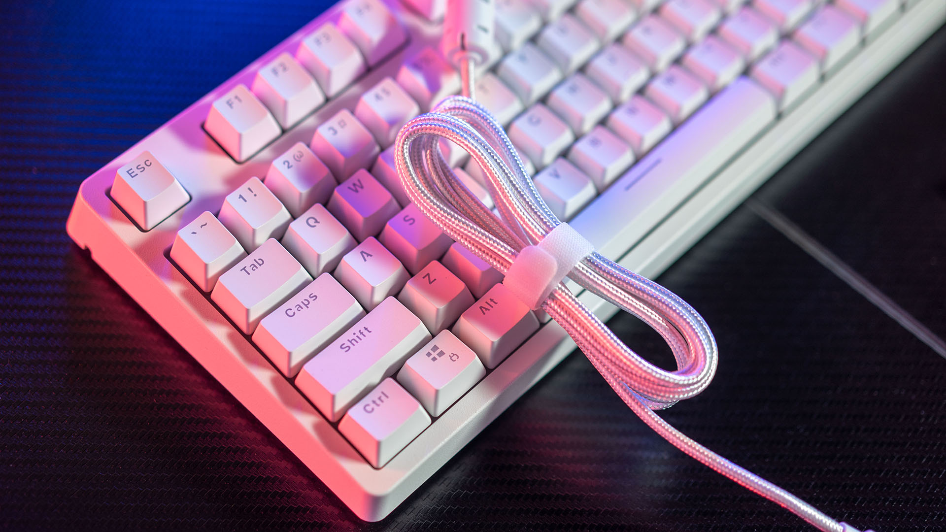 Gaming E-DRA EK387L mechanical keyboard - Black/White/Pink HUANO Switch ...