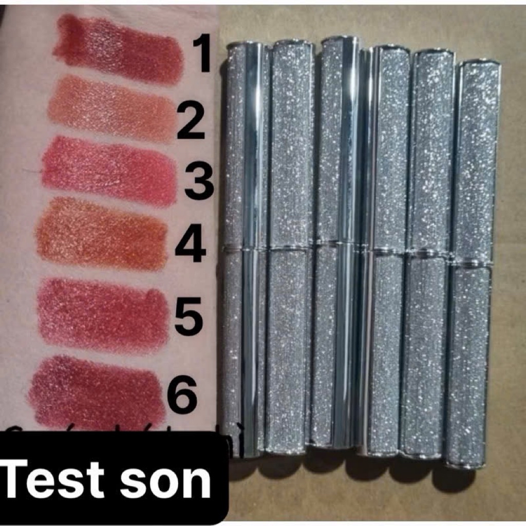 Heyxi luxurious silver glitter pencil-shaped matte lipstick without box ...