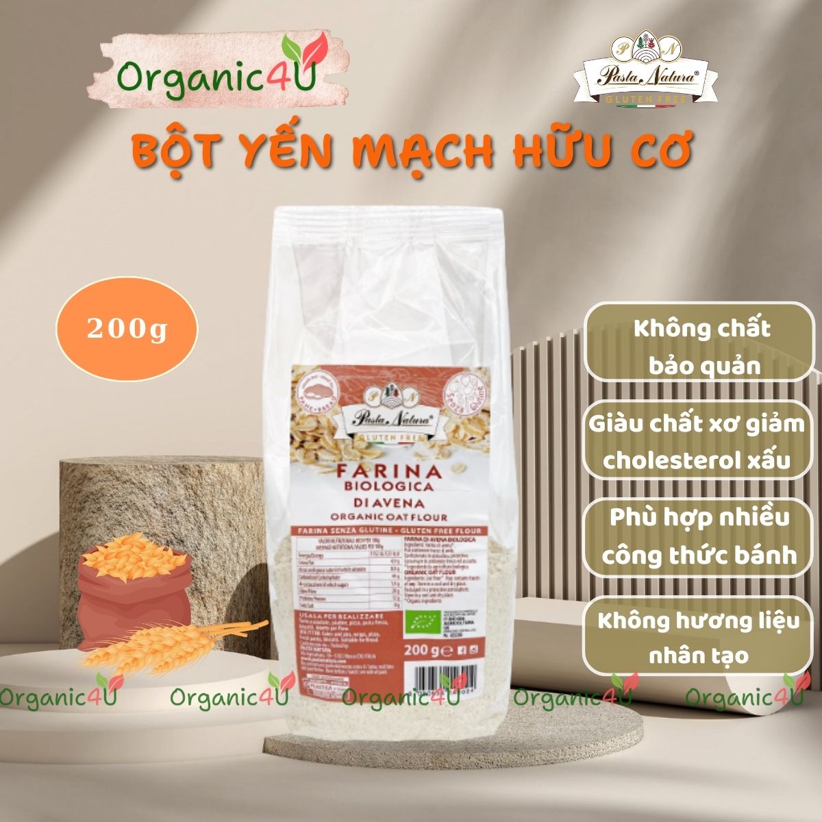 Organic Oat Flour PASTA NATURA 200g Organic Oat Flour | Shopee Singapore
