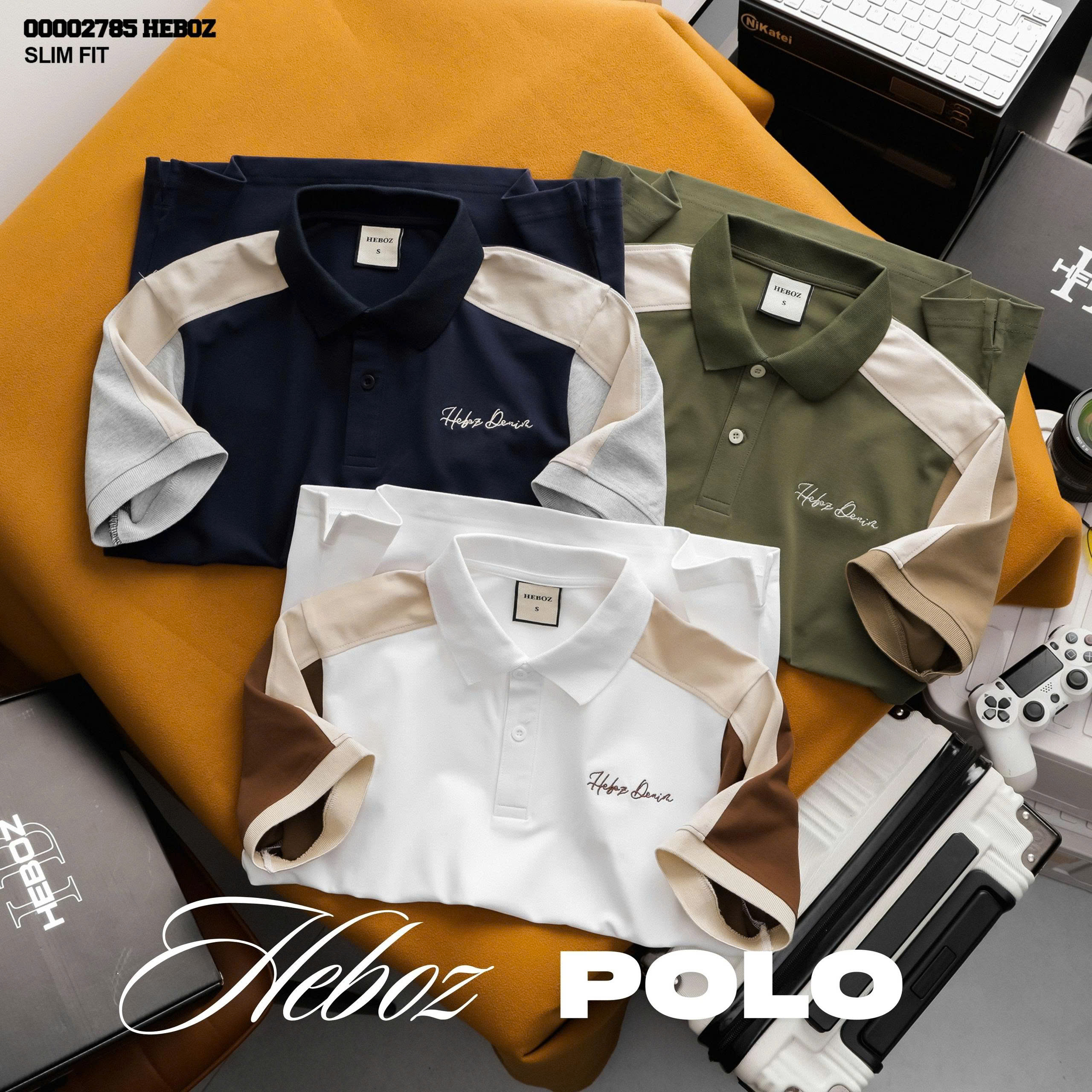 Heboz men's polo shirt with 3M color combination, men's polo shirt with ...