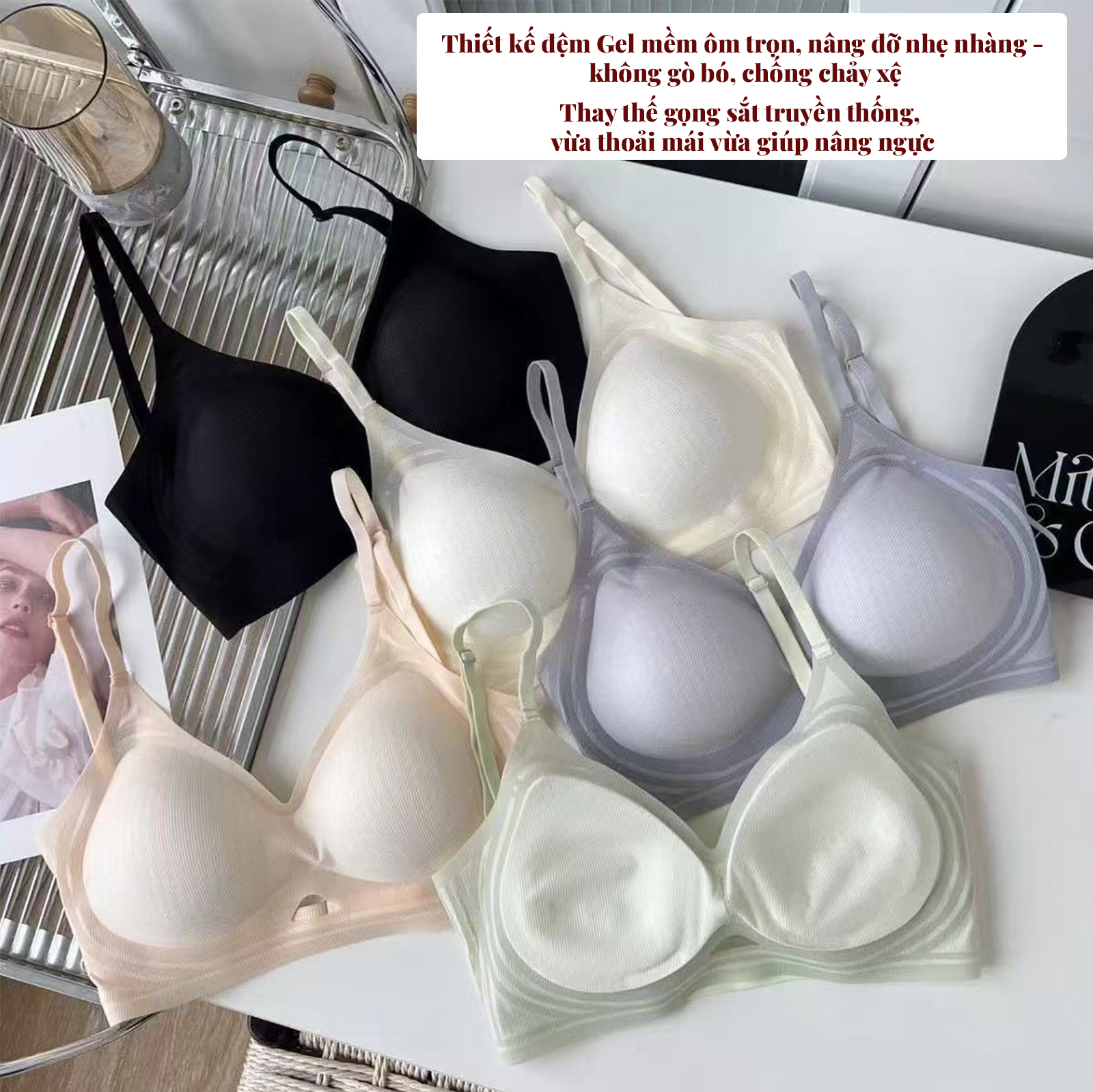 [Women's Bras] Women's 3CM Foam Molded Bra Super Breathable Push-Up ...