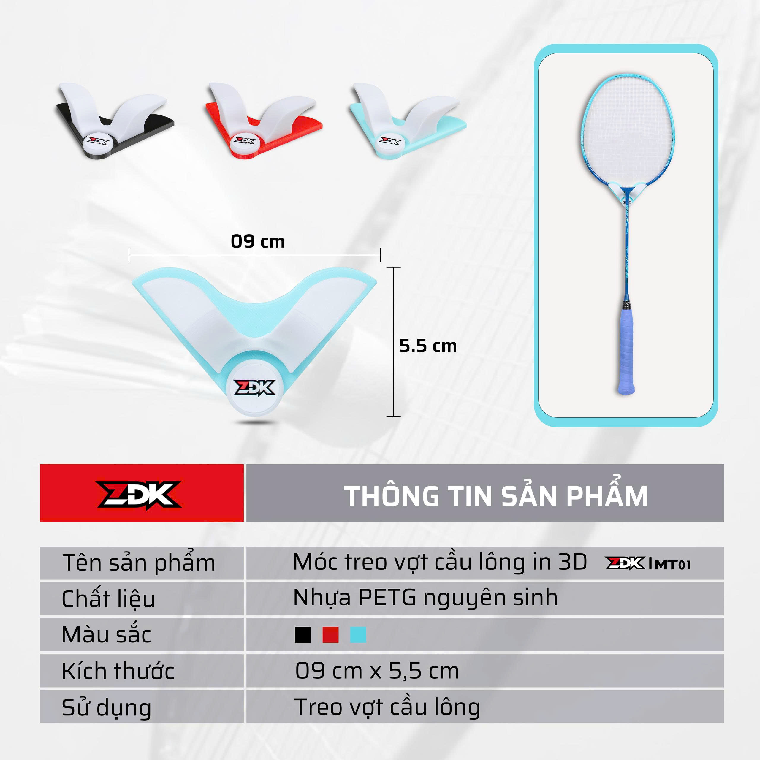Wall mount, Badminton racket mount, ZDK MT01 badminton racket hanger ...