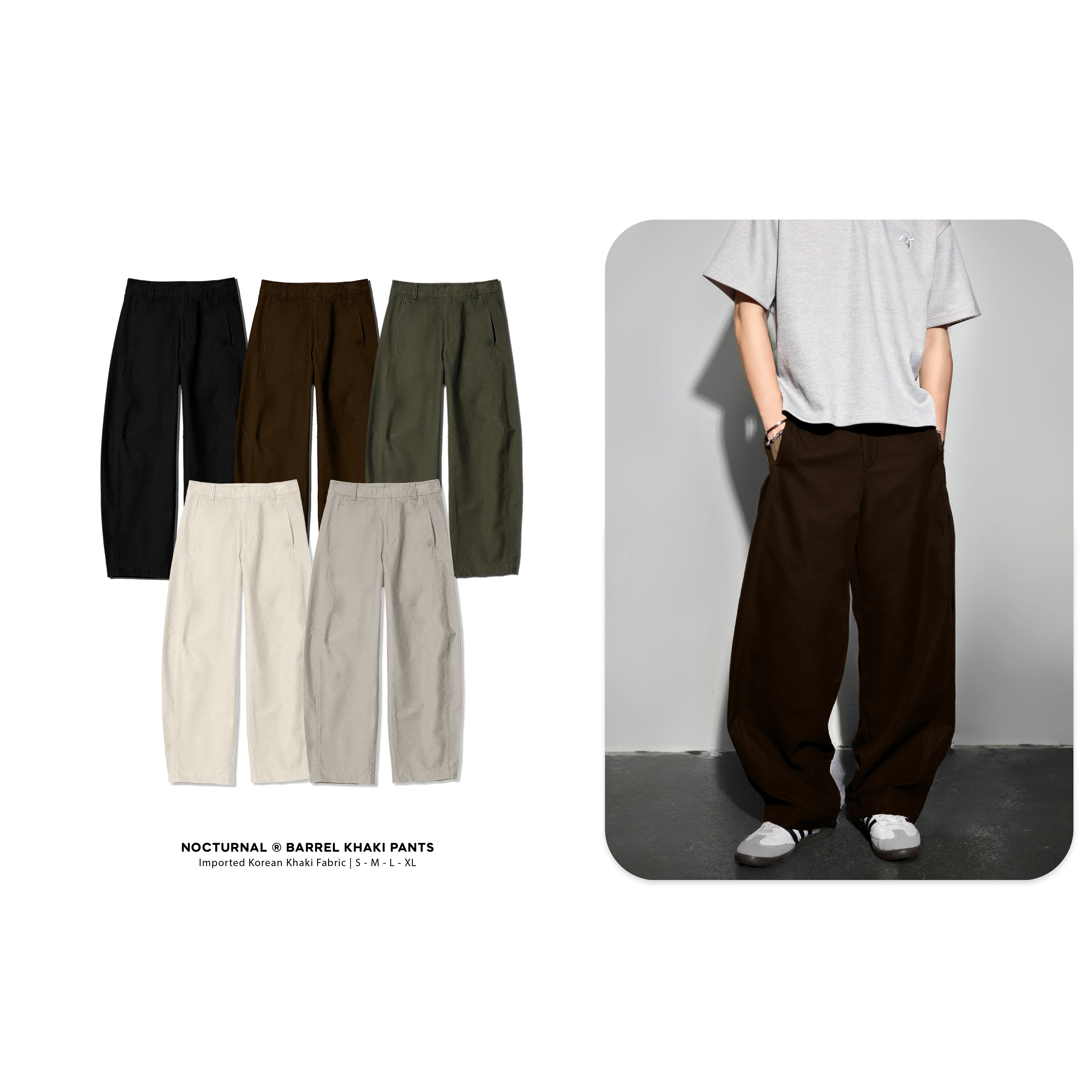 NOCTURNAL Barrel Khaki Pants for Men and Women Unisex Local Brand ...
