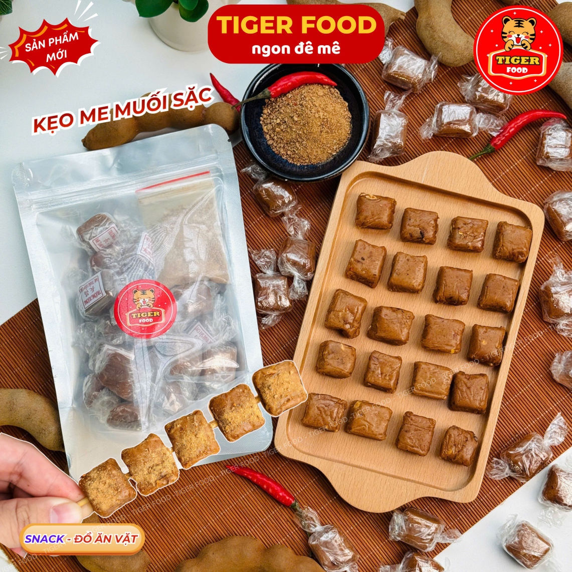 TIGER FOOD Tamarind Candy with Salt, Tamarind Candy with Salt, Sour ...