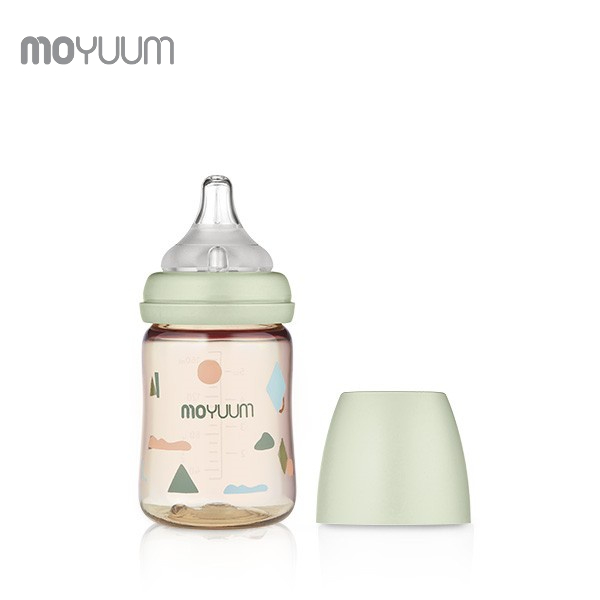 MOYUUM PPSU plastic milk bottle 170ml with 0-3m nipple (Blue Cloud version) | Shopee Singapore