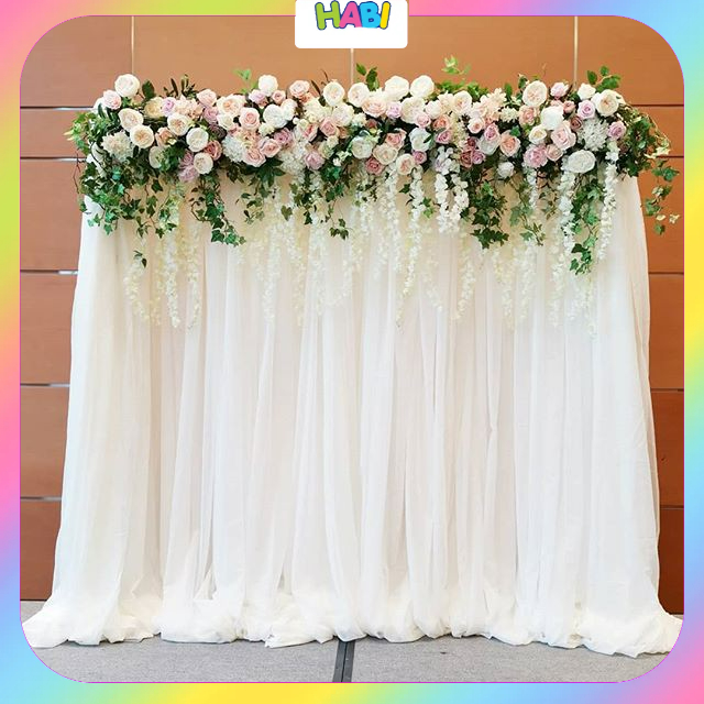 {Ready-made} Chiffon fabric for birthday and wedding curtain backdrops ...