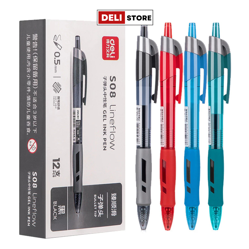 Deli S08 Gel Pen 0.5Mm Nib Tip Writing Chinese Japanese Great Smooth Student Stationery Tools ...