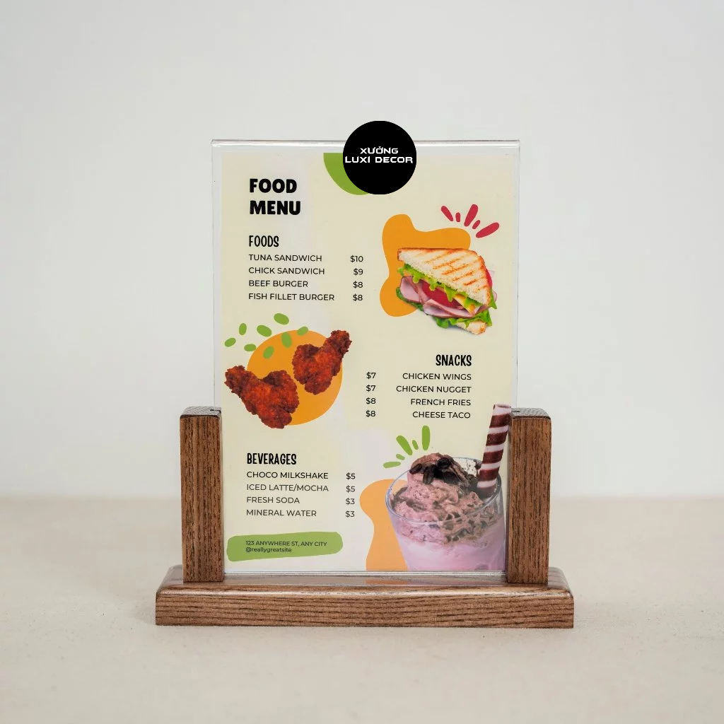 [NEW PRODUCT] U-shaped mica menu stand/frame for A6/A5/A4 size paper ...