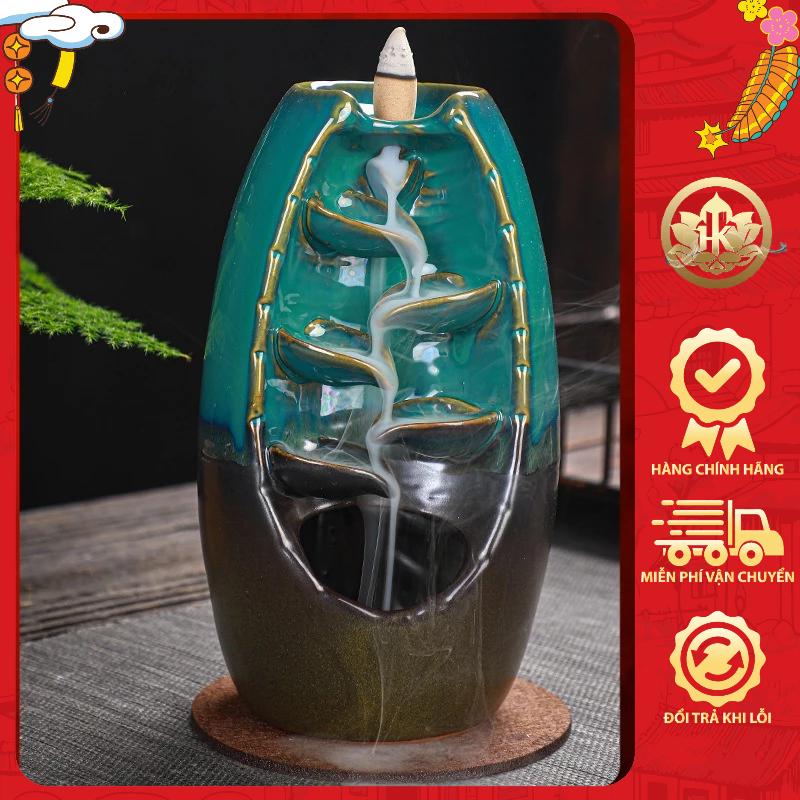 Waterfall-shaped agarwood smoke waterfall, high-quality glazed ceramic ...