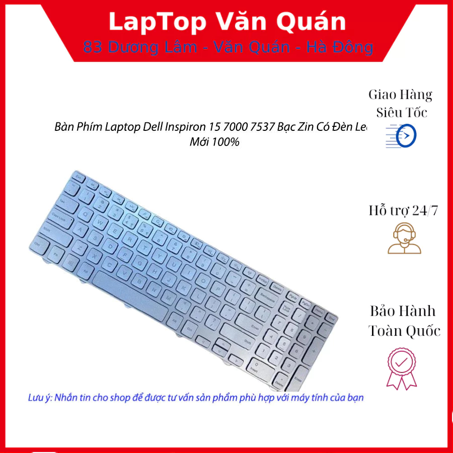 Dell Inspiron 15 7000 7537 Laptop Keyboard Silver Zin With 100% New Led ...