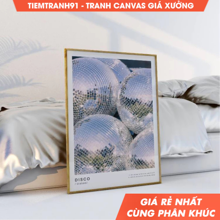 Wall Painting, Preppy Disco Ball Print Silver Mirrorball Wall Art Shiny ...