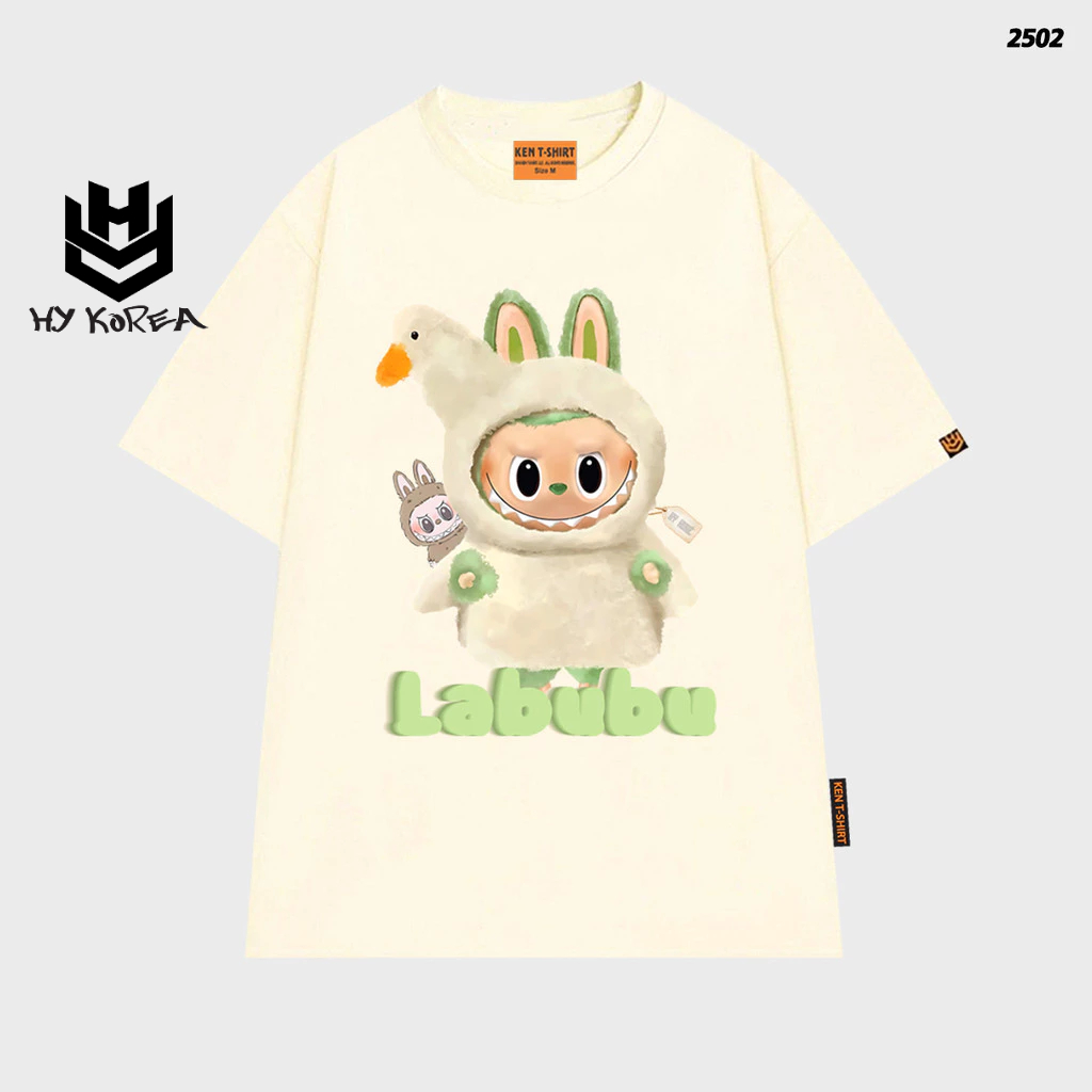 LABUBU T-shirt HY KOREA Labubu bear blue duck 2502 long sleeve cotton ...