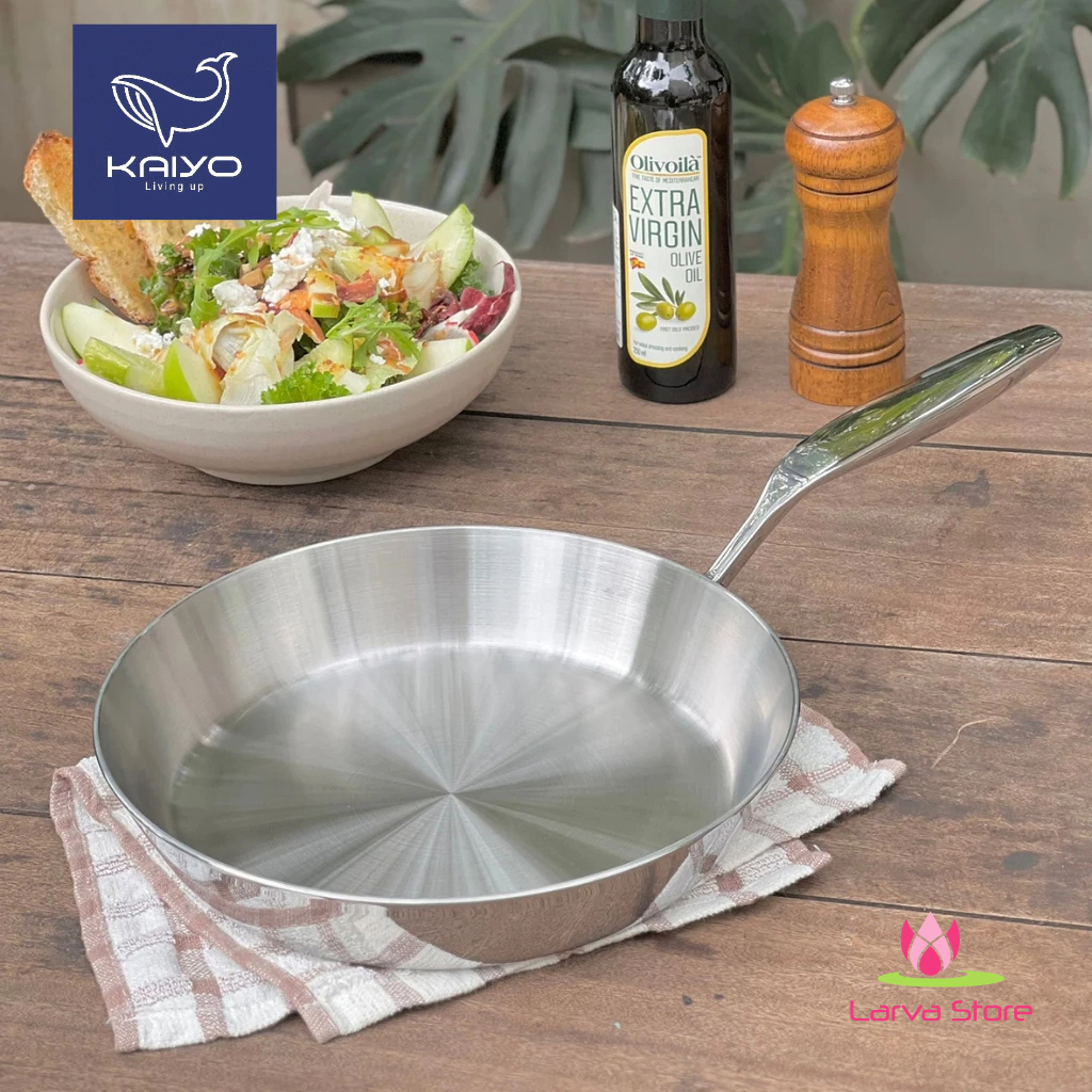 5-Ply Premium Kaiyo Non-Stick 316 Stainless Steel Pan (Shallow Pan ...