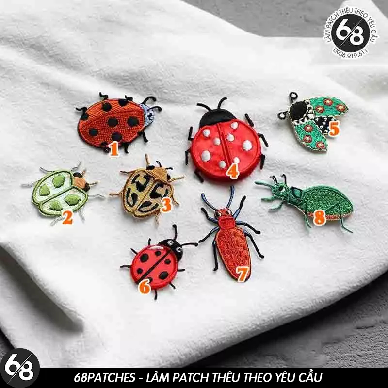 Heat ironing Sticker embroidered with logo of unique insects ...