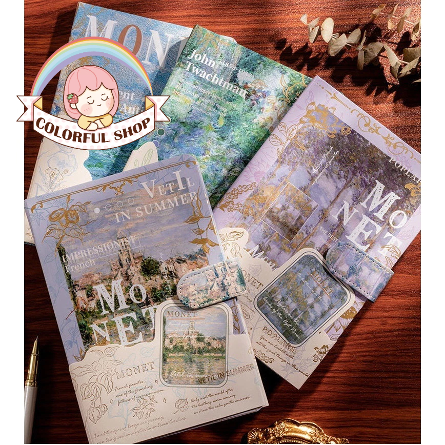 Pre-decorated Leather Cover Notebook with Oil Painting Patterns A5 ...
