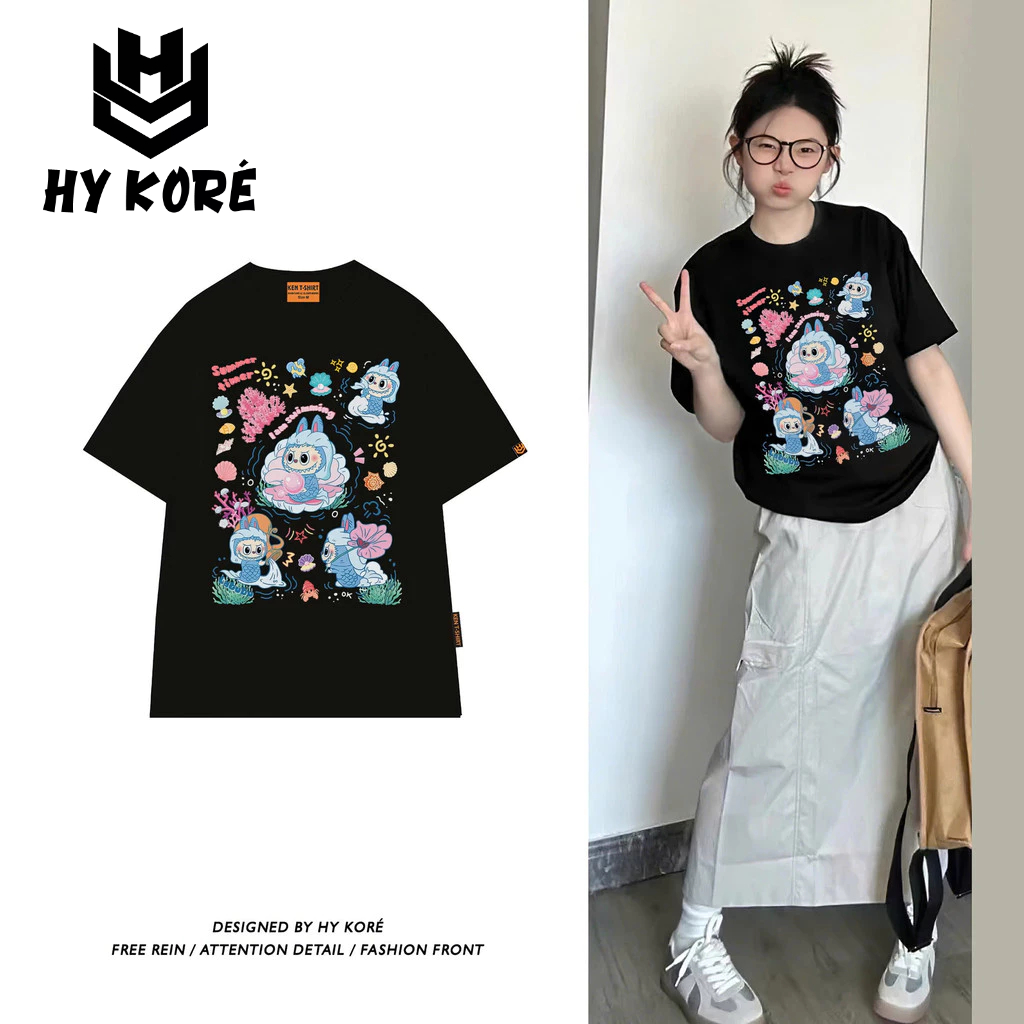 LABUBU T-shirt HY KOREA Labubu Mermaid 1809 long sleeve cotton 75 cute ...