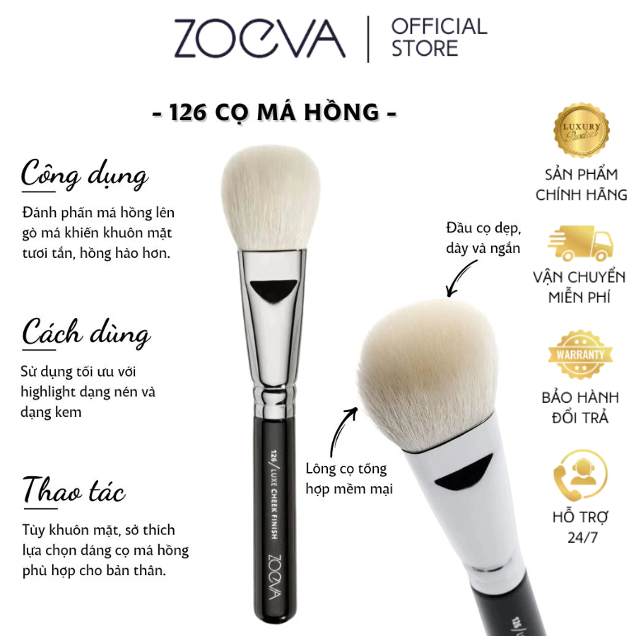 Zoeva 126 Luxe Cheek Finish Brush | Shopee Singapore