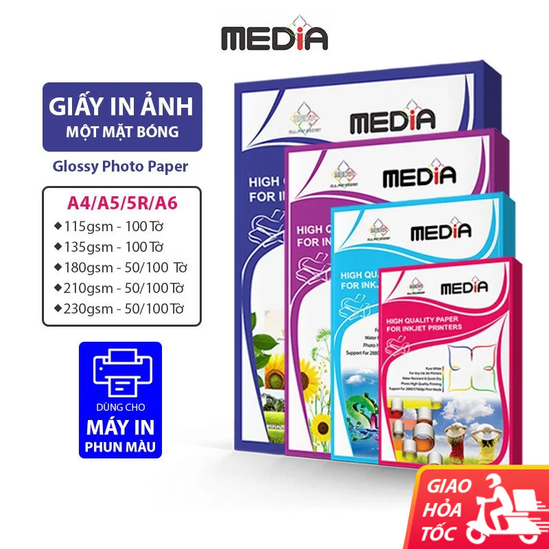 Single-sided glossy Media photo paper A3/A4/A5/5R/A6 photo paper glossy ...