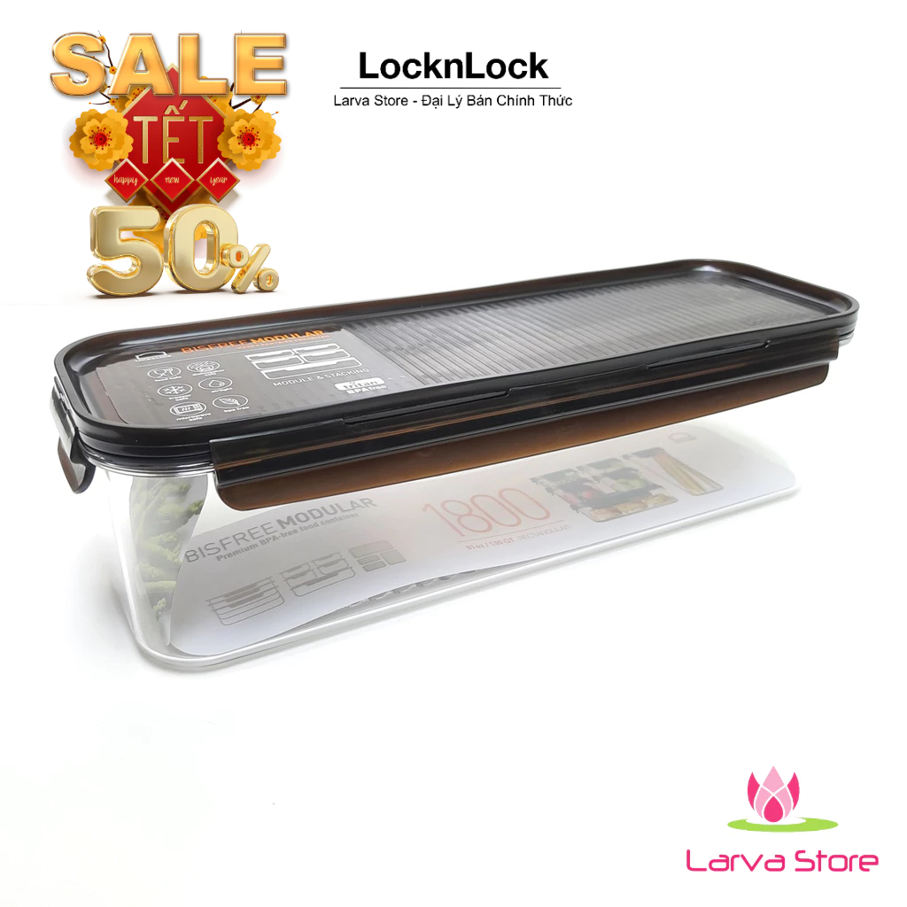 LOCK & LOCK [ Lbf410 1.8 L ] Tritan Lock Plastic Storage Box&Lock ...
