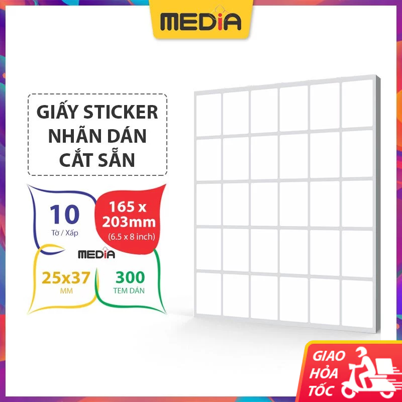 Media Paper Stickers M312 (25x37) Pack of 10 Sheets, Sticker Paper for ...