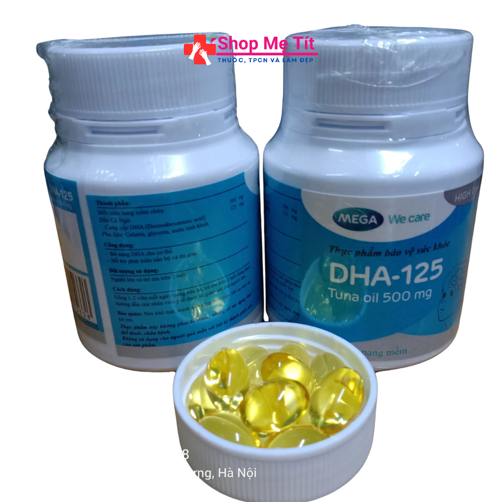Mega We Care Dha Tuna Oil-125 Tablets 500Mg for brain and bright eyes ...