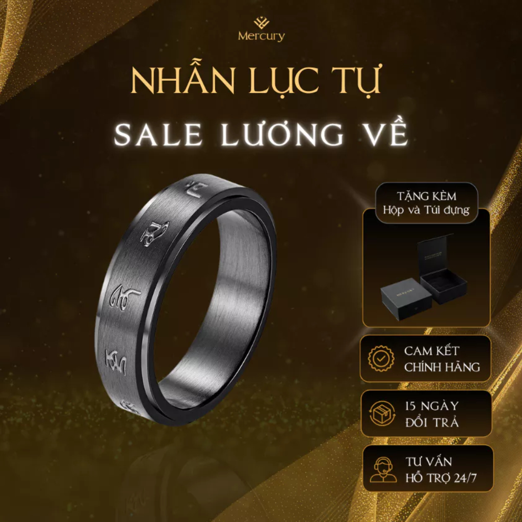 Mercury men's ring with six black characters - Fashionable jewelry and ...