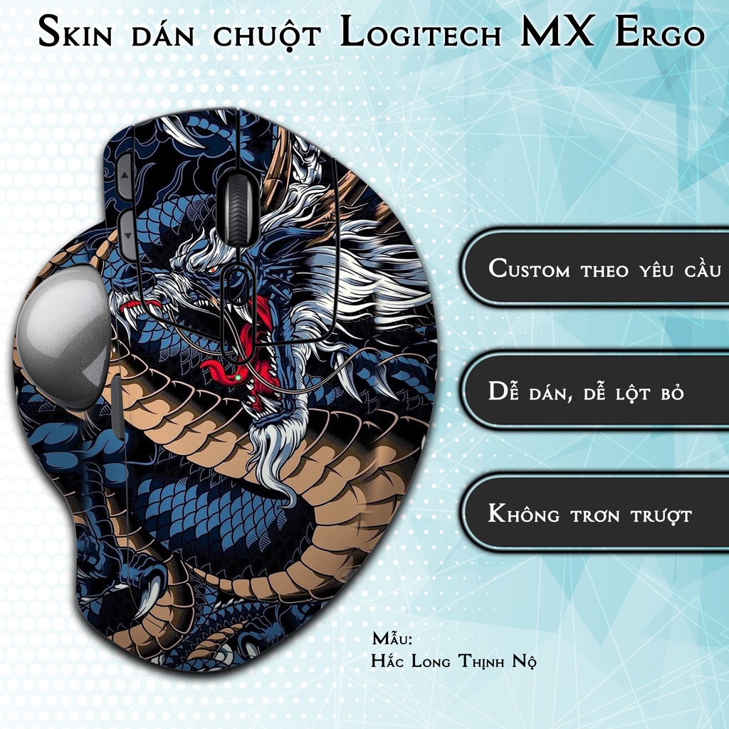 Logitech MX Ergo mouse sticker Skin Black Dragon Rage model | 3m Anti ...