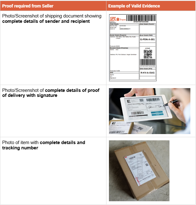 What is valid evidence? | SG Seller Education [Shopee]