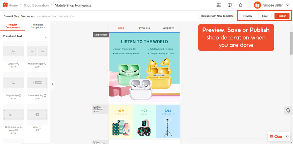 Using Premium Shop Decoration | SG Seller Education [Shopee]