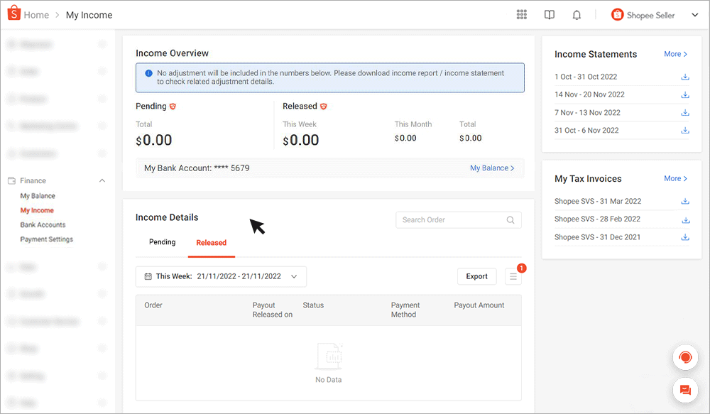 About My Income | Shopee SG Seller Education Hub