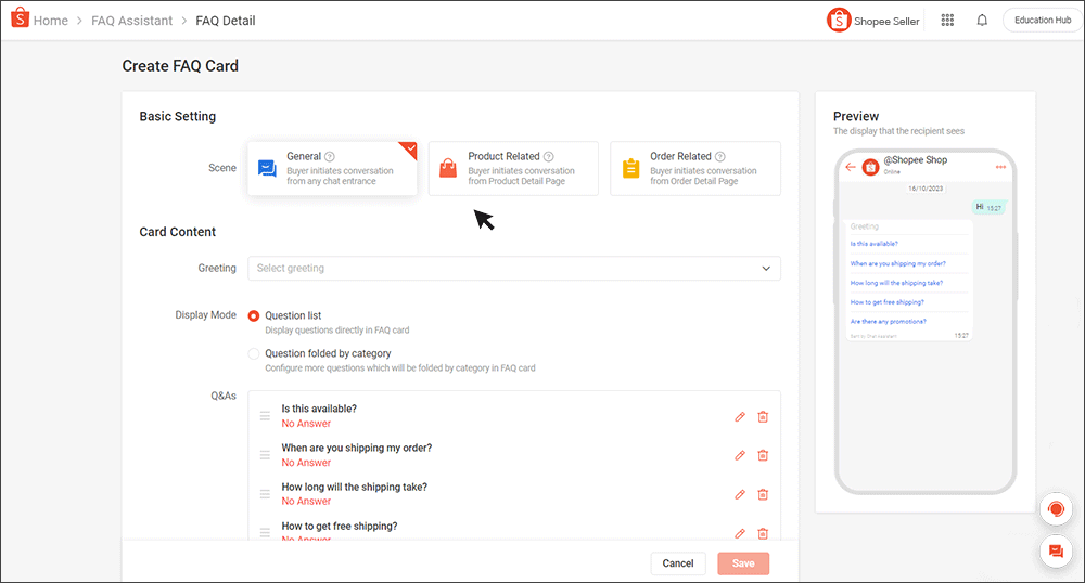 About FAQ Assistant | SG Seller Education [Shopee]