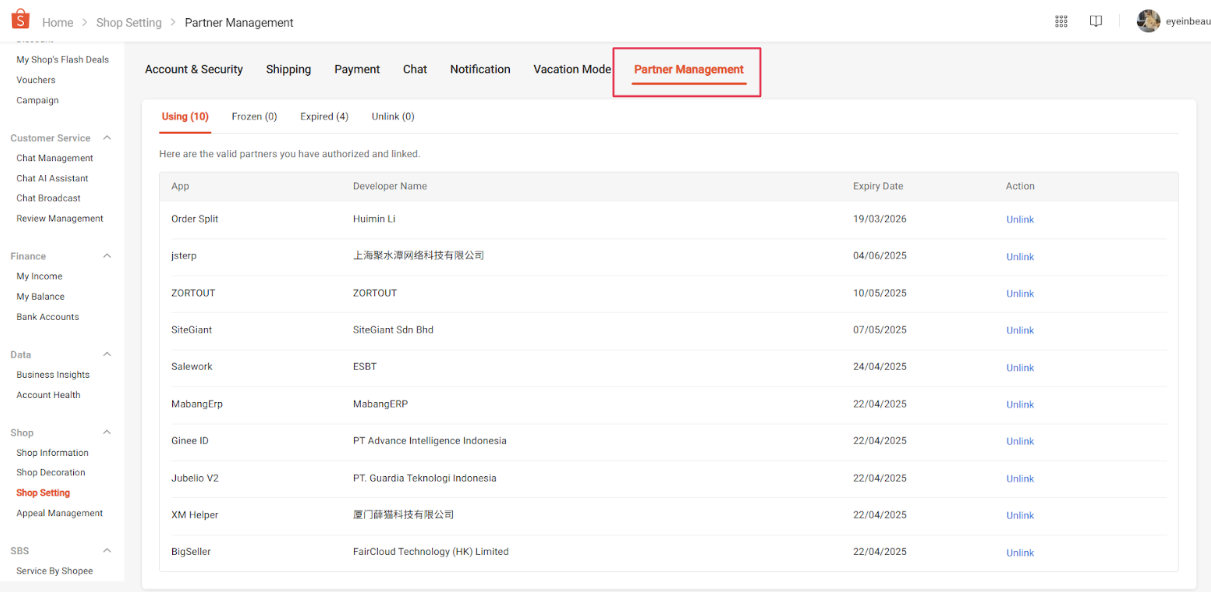 Shopee Open API Authorisation Expiry | Shopee SG Seller Education Hub