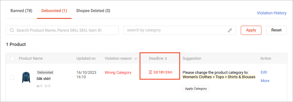 How do I rectify listings that were deboosted for being in the wrong category? | Shopee SG ...